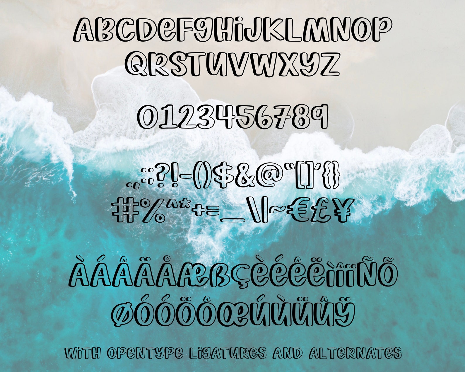 Beach Weekend Outline Font Hand Drawn Display Font Branding - Etsy