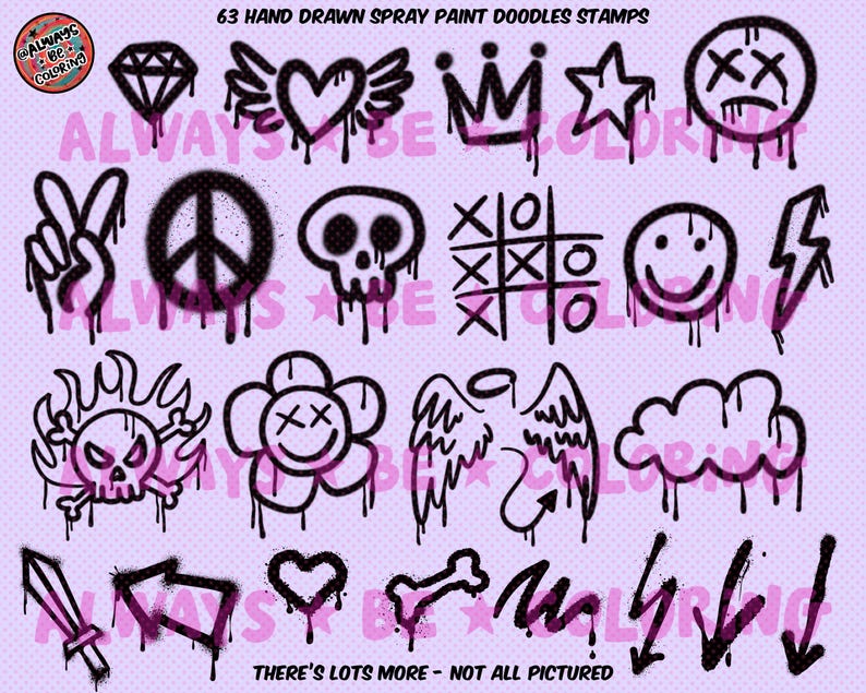 Procreate Graffiti Brush Bundle, Realistic Spray Paint Set, Drips ...