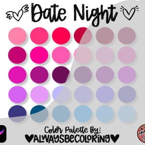 INSTANT DOWNLOAD! Custom Date Night Palette & PDF Color Swatches for ...
