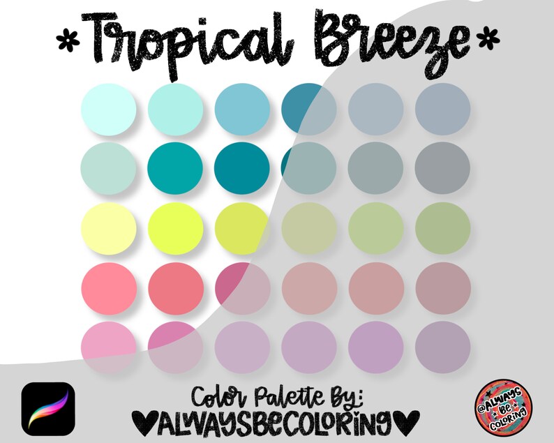 INSTANT DOWNLOAD Custom Tropical Color Palette and PDF Color - Etsy