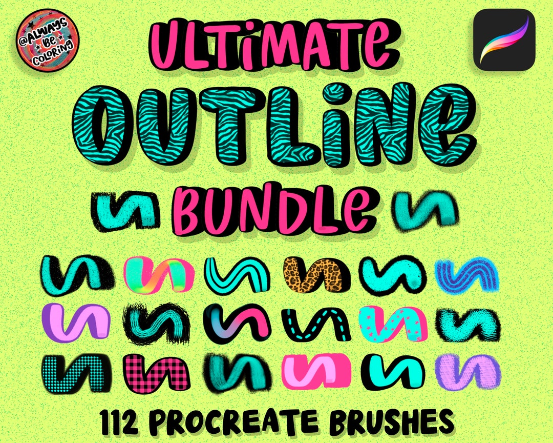 Procreate Ultimate Outline Bundle 112 Awesome Procreate - Etsy