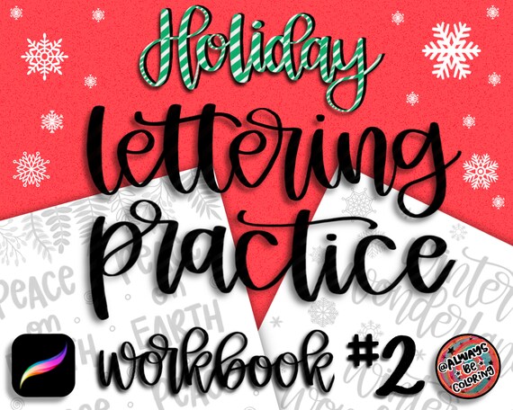 7 Procreate Brushes & 10 Lettering Practice Worksheets - Etsy