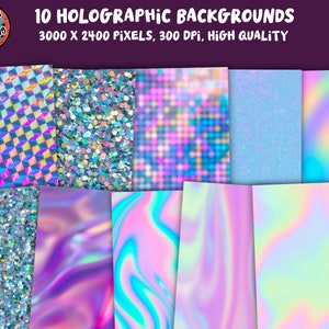 60 Holographic Procreate Brushes! Lettering Brushes, Texture Brushes ...