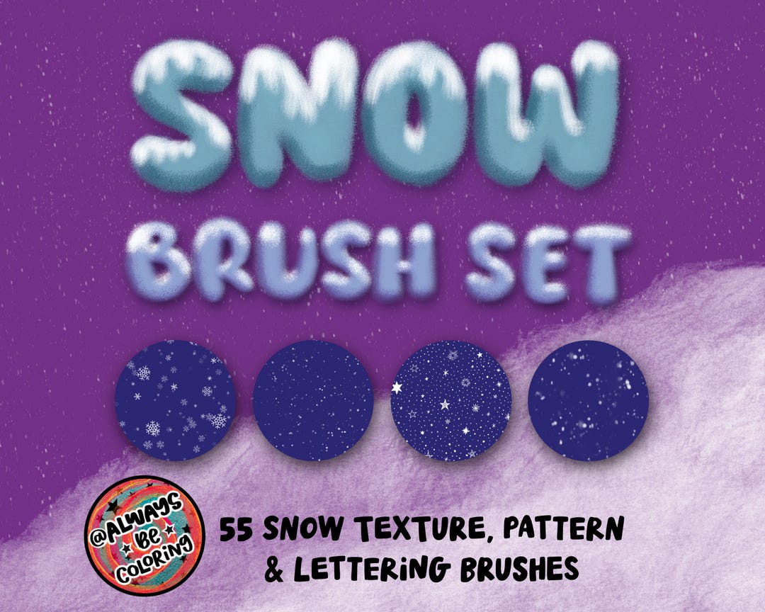 55 Procreate Snow Brushes, Lettering Brushes, Textures, Seamless ...