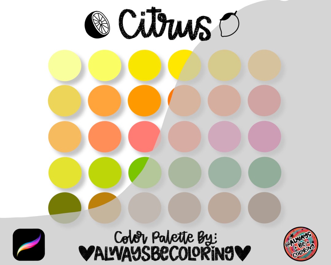 INSTANT DOWNLOAD! Custom Citrus Fruit Color Palette & PDF Color ...