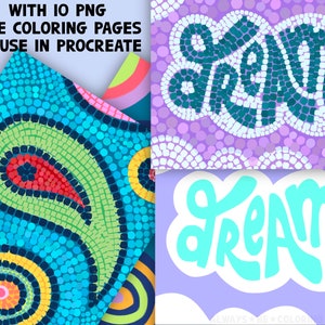 100 Procreate Mosaic Brushes for Lettering, Illustration. With Seamless Procreate Pattern ...
