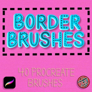 40 Procreate Border Brushes With Dots, Dashes, Stars, Hearts, Flowers & More! Procreate Stitches ...