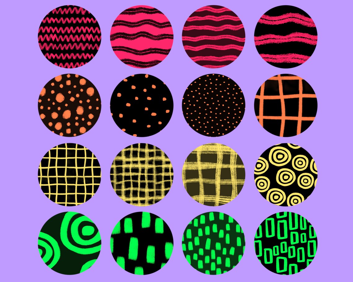 55 Seamless Pattern Procreate Brushes Dots Grids Hearts - Etsy