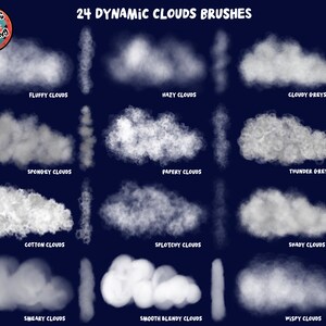 130 Realistic Procreate Clouds Stamps & Brushes! Lettering, Drawing Brushes, High Quality ...