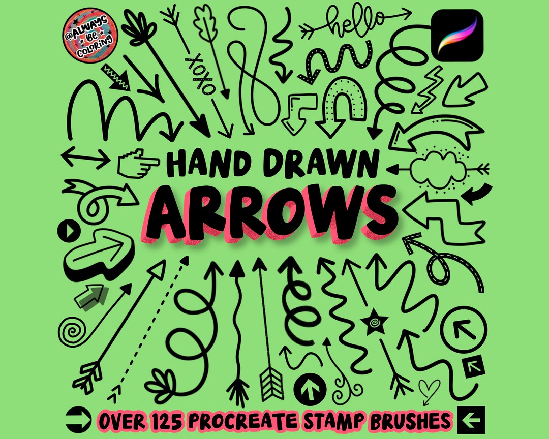Over 125 Procreate Stamp Brushes With Hand Drawn Arrows Dividers ...