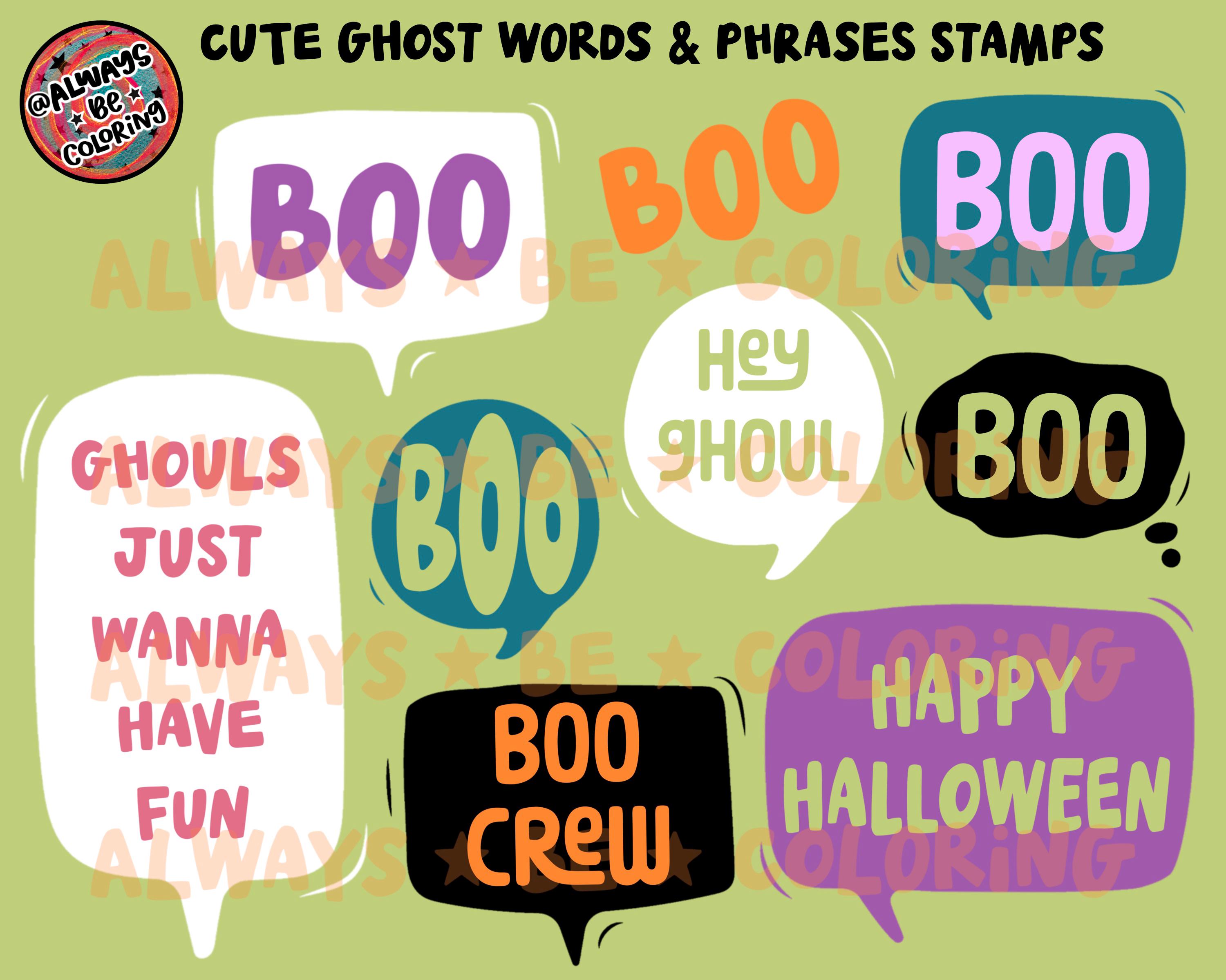100 Hand Drawn Procreate Ghosts Stamp Brushes, Halloween Procreate ...