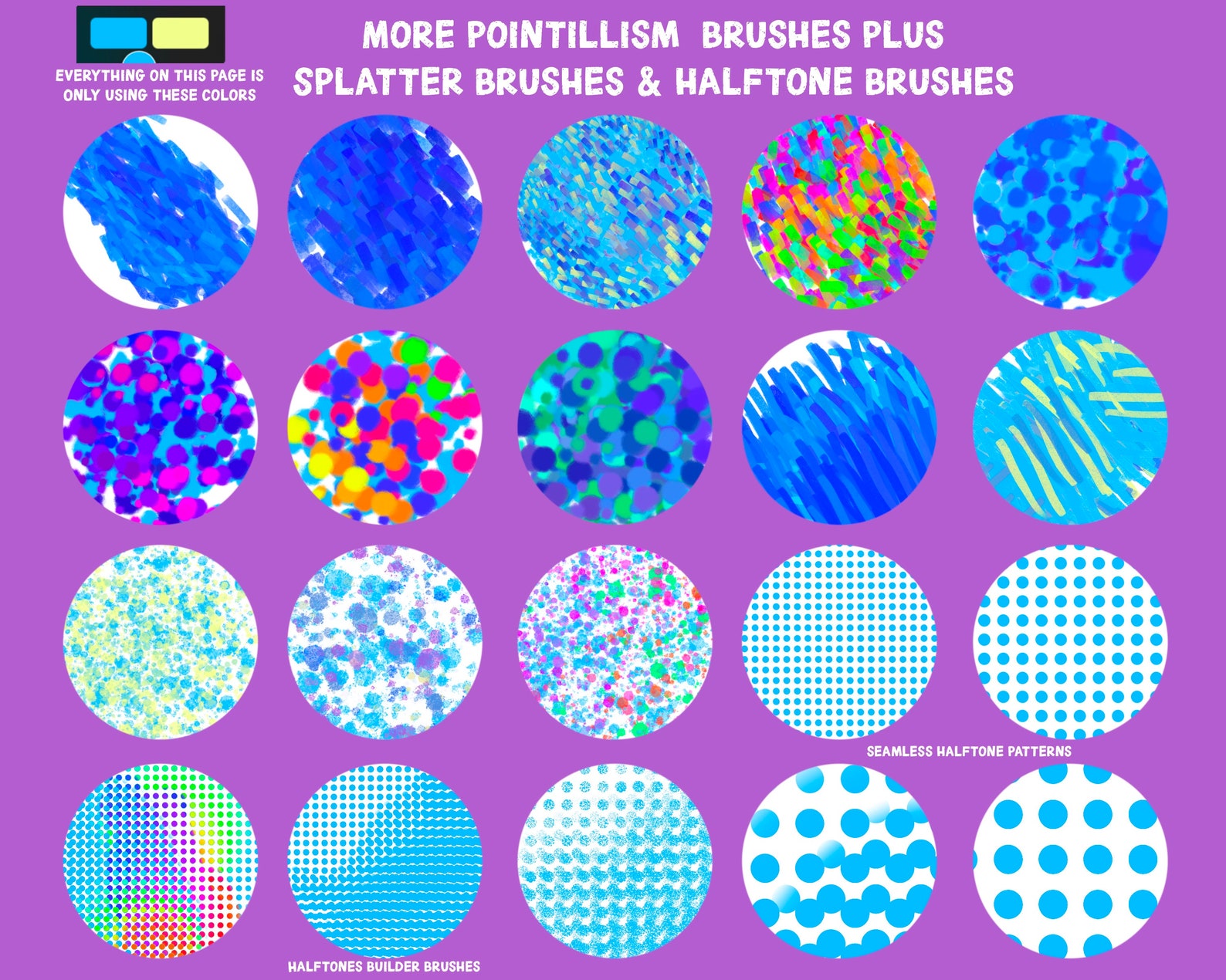 90+ Procreate Pointillism Brushes for Lettering & Illustration ...