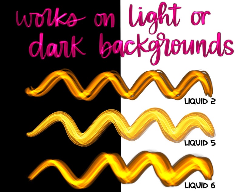13 Liquid Procreate Brushes for Lettering Illustration. With - Etsy