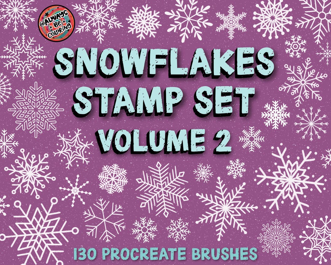 125 Procreate Snowflake Stamp Brushes! 5 Bonus Procreate Brushes ...