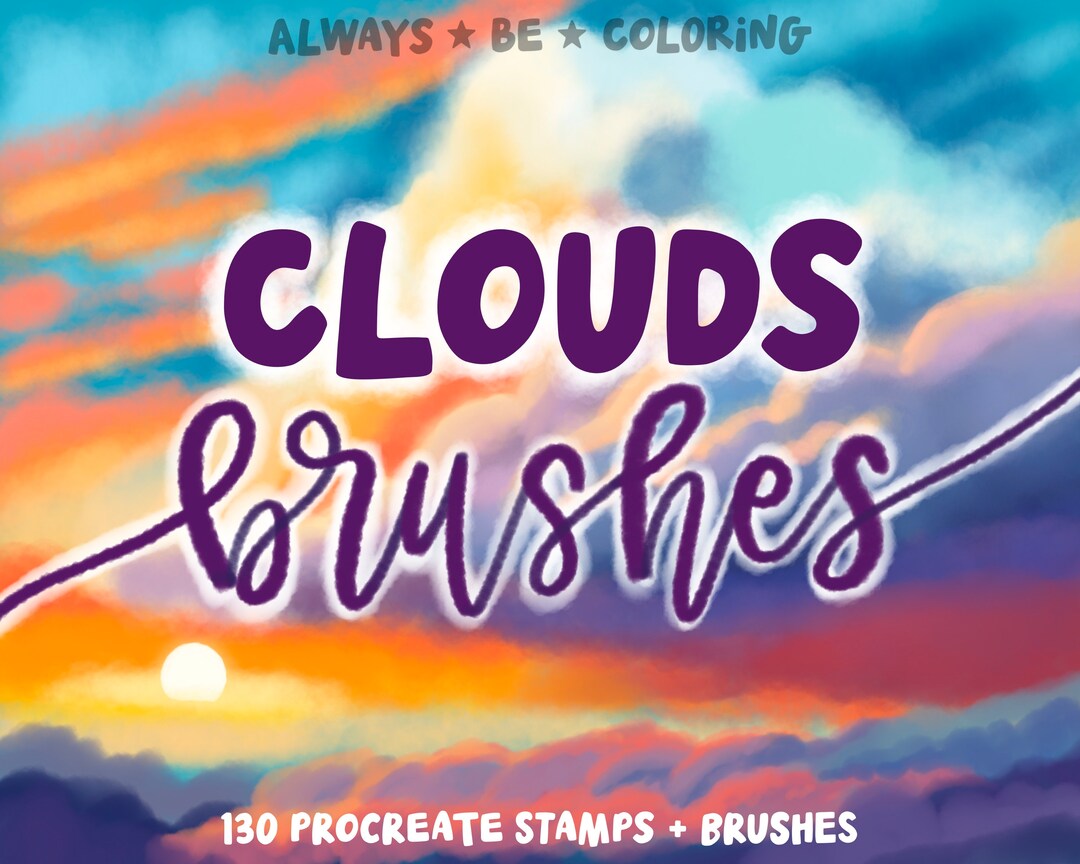 130 Realistic Procreate Clouds Stamps & Brushes! Lettering, Drawing Brushes, High Quality ...