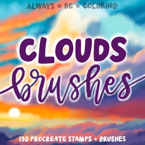 130 Realistic Procreate Clouds Stamps & Brushes! Lettering, Drawing ...
