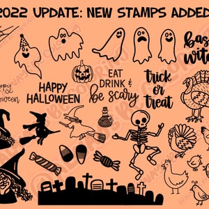 Procreate Spooky Fall Sticker Set! Over 100 Procreate Stamp Brushes ...