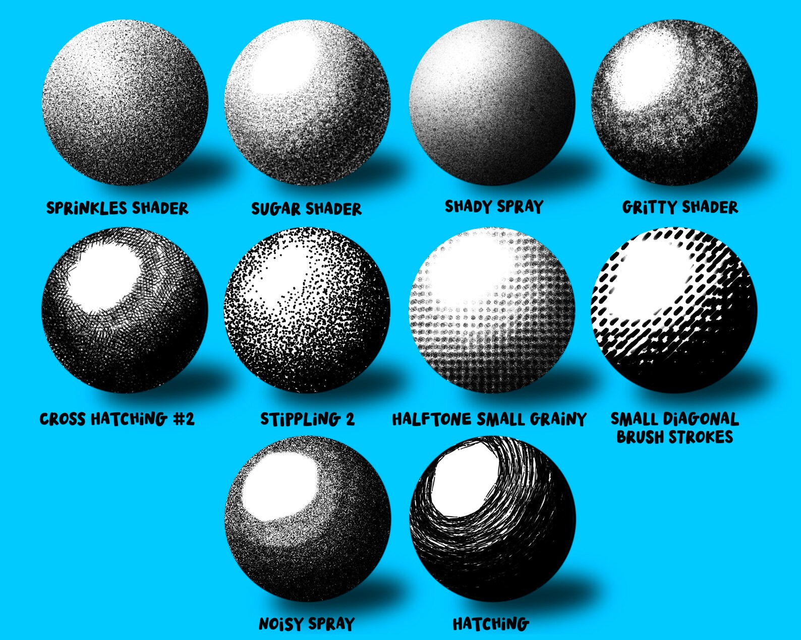 Shady Brush Set Over 75 Procreate Brushes. Halftone, Stippling ...