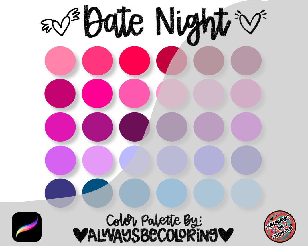 INSTANT DOWNLOAD! Custom Date Night Palette & PDF Color Swatches for ...