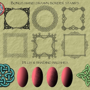 100 Procreate Celtic Knot Inspired Brushes and Stamps, Border Brush Set, Procreate Tattoo Brush ...