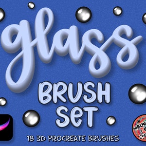 12 3D Glass Procreate Brushes for Lettering Illustration | Etsy