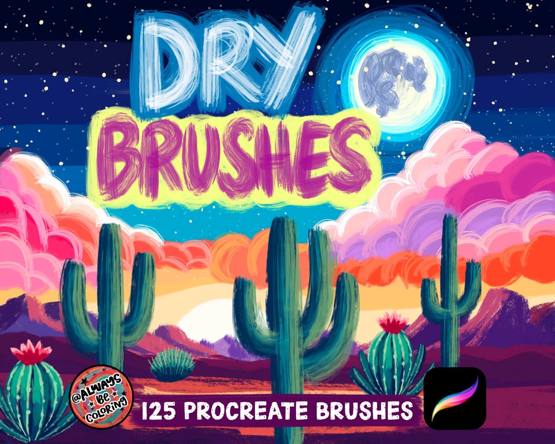 125 Procreate Dry Textured Brushes for Lettering, Sketching ...