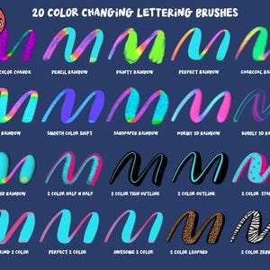 215 Procreate Lettering Brushes, 3D & Glitter Brushes, Stamps, Grids ...