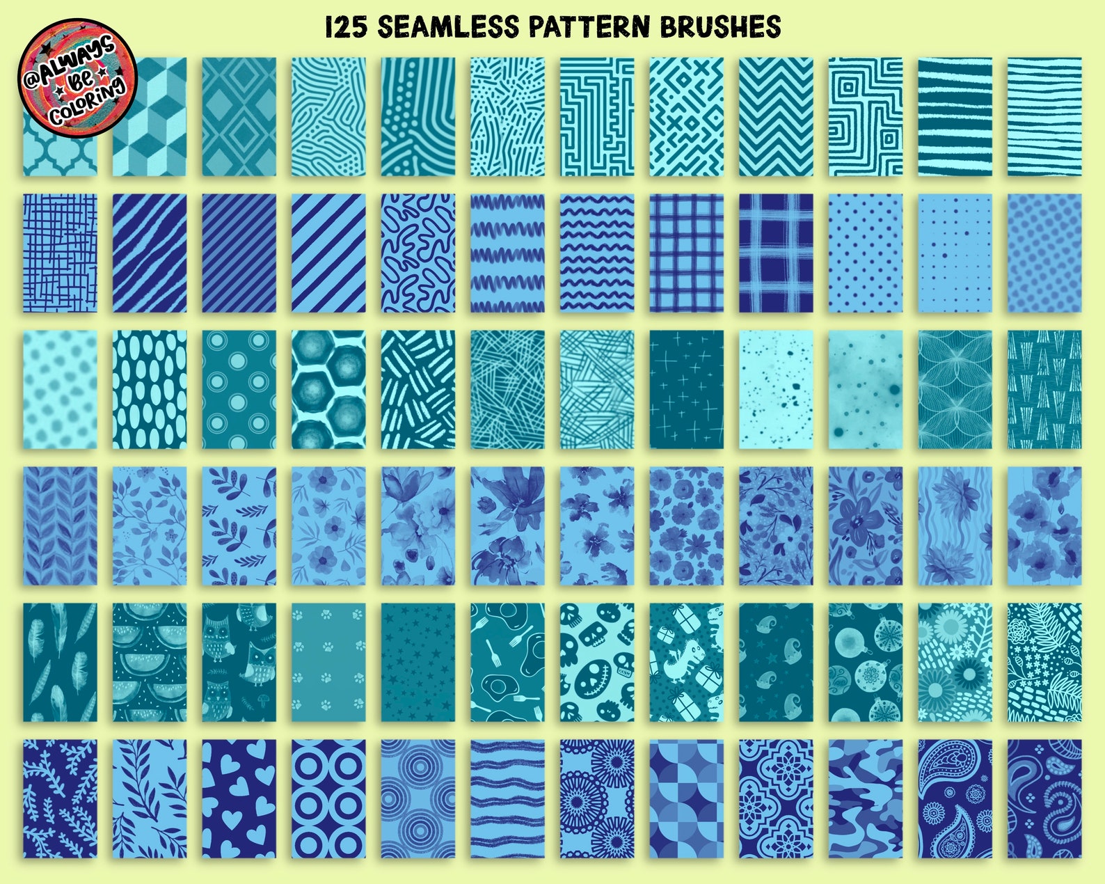 335 Procreate Quilt Brushes, Fabric Seamless Texture Brushes, Digital ...