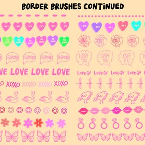 60 Procreate Love & Valentines Brushes, Hearts, Border Brushes, Glitter ...