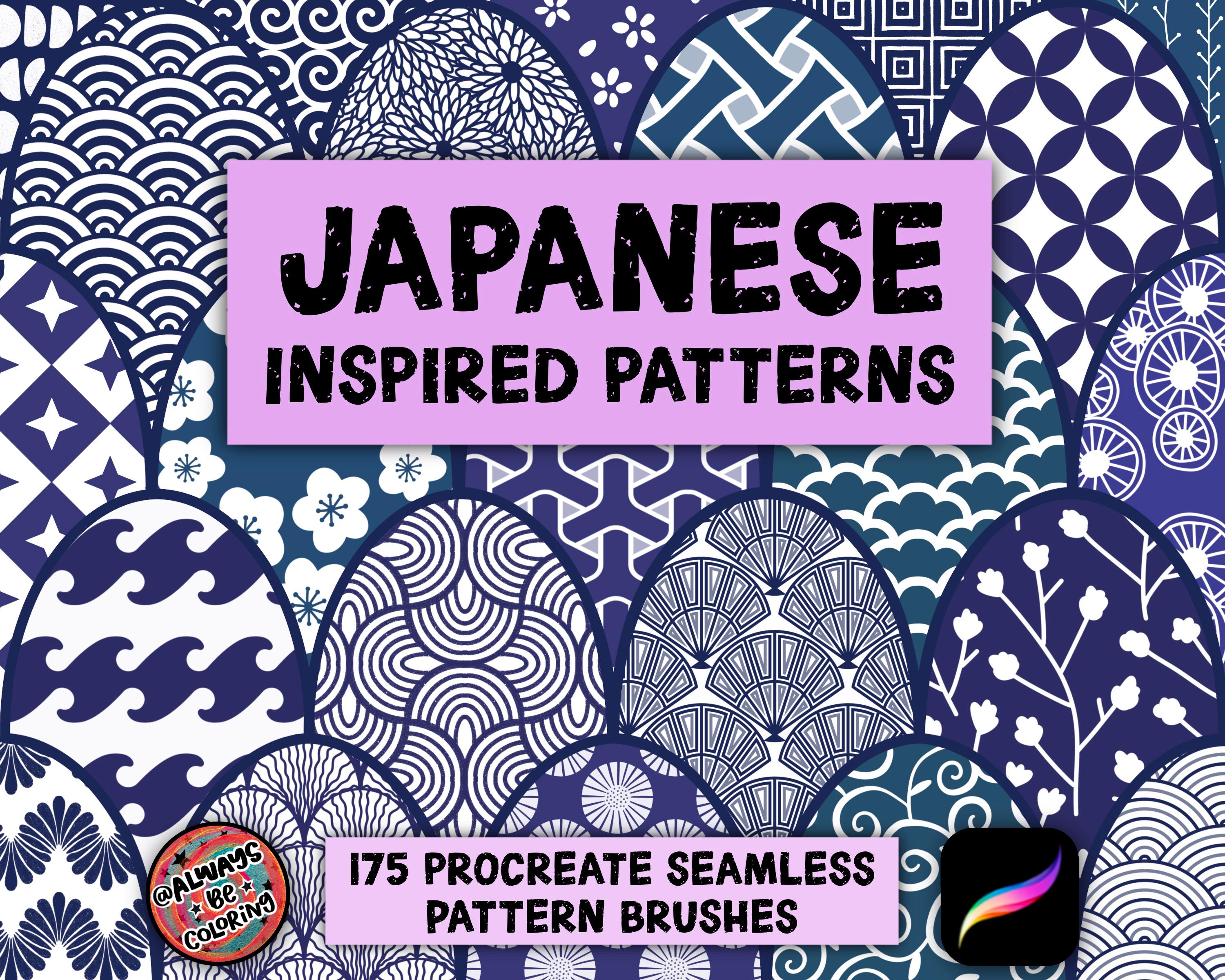 175 Procreate Japanese Inspired Seamless Pattern Brushes, Procreate ...
