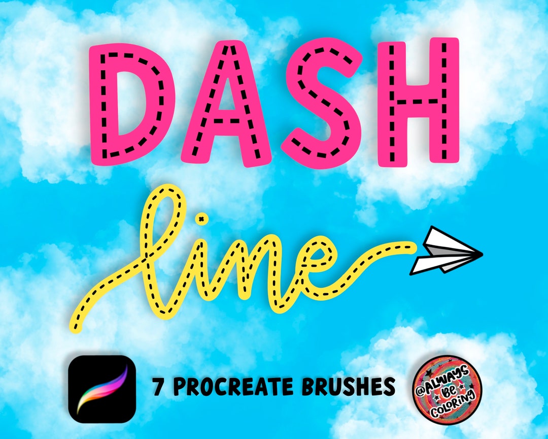 7 Procreate Dash Line Brushes! Procreate Border Brushes, Stitches Sewing Brushes, Lettering ...