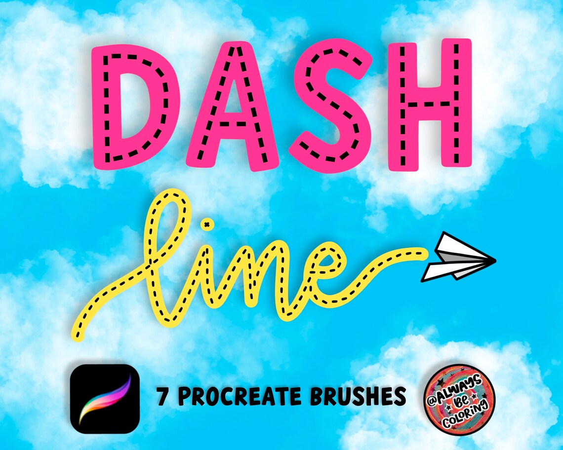 7 Procreate Dash Line Brushes! Procreate Border Brushes, Stitches ...