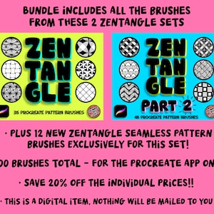 100 Seamless Pattern Zentangle Procreate Brushes, Pattern Brush Set, Zentangle Procreate Brushes ...
