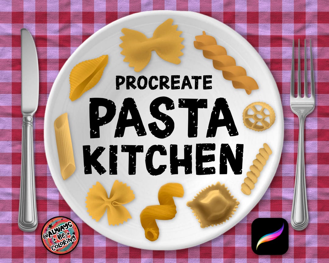 Procreate Pasta Kitchen! 200 Photorealistic Brushes & Stamps for ...