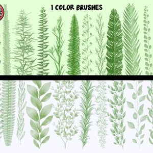 100 Procreate Leaves and Greenery Brushes! Realistic Foliage Brushes ...