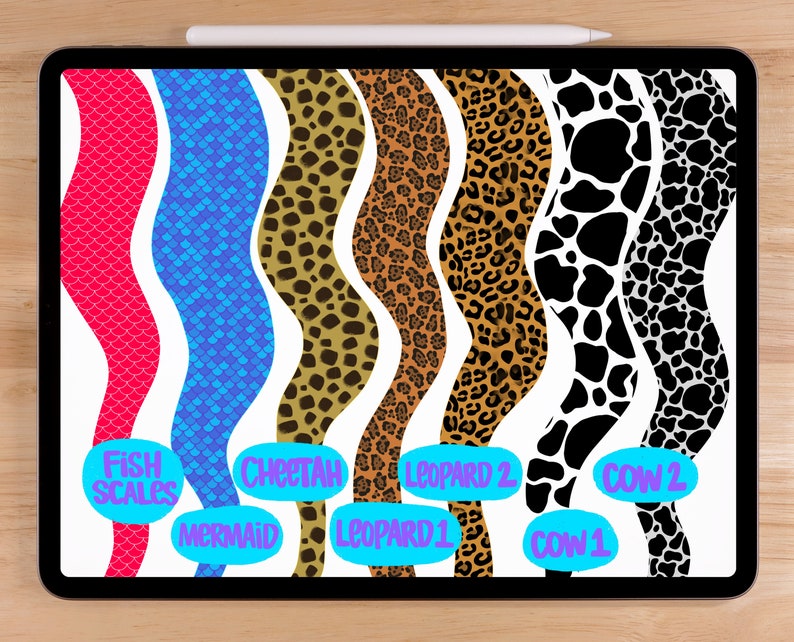 33 Animal Print Procreate Lettering Brushes Seamless Pattern - Etsy