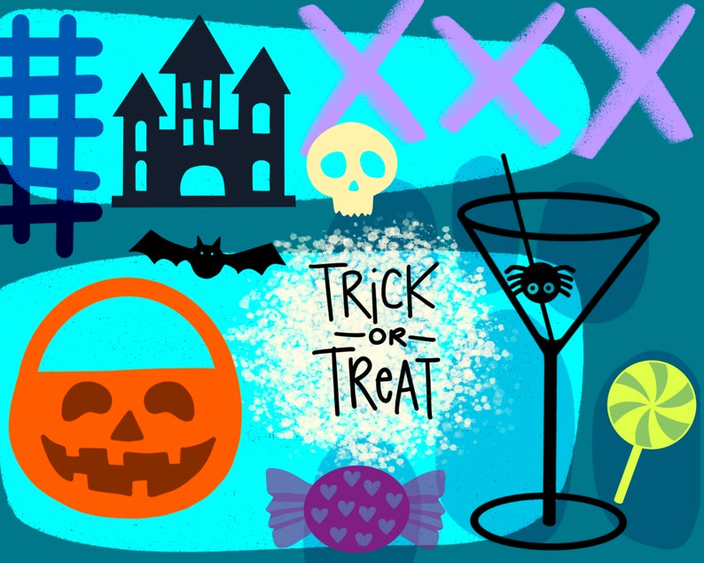 Procreate Spooky Fall Sticker Set Over 100 Procreate Stamp - Etsy