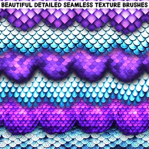 175 Procreate Scales Brushes! Mermaid Dragon Snake Seamless Pattern ...