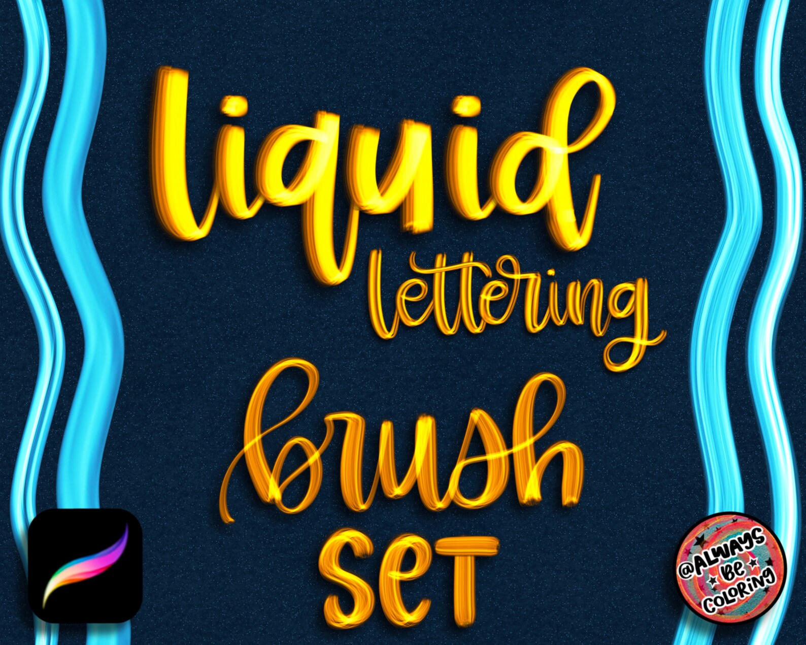 13 Liquid Procreate Brushes for Lettering Illustration. With - Etsy
