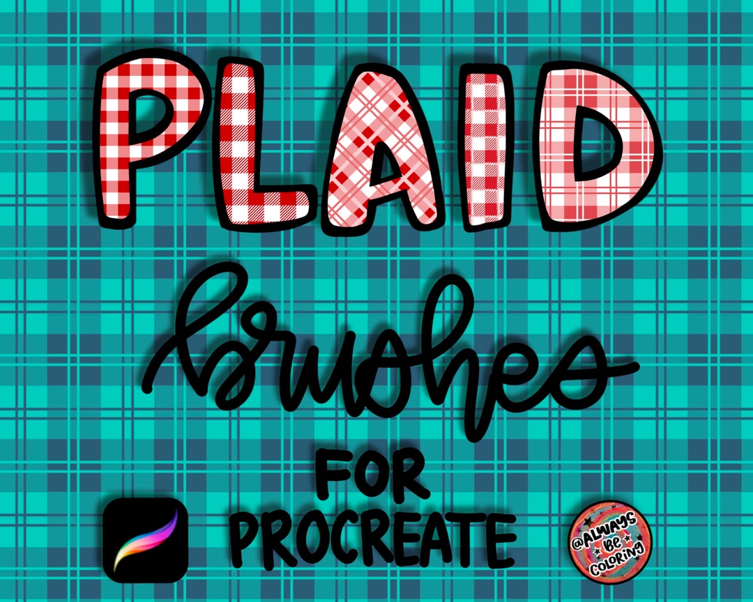 14 Plaid Pattern Procreate Brushes! Fabrics Brushes, Texture Brushes ...