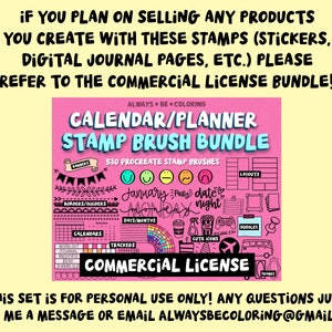 Procreate Calendar Planner Journal Stamp Brush Bundle! 530 Procreate ...