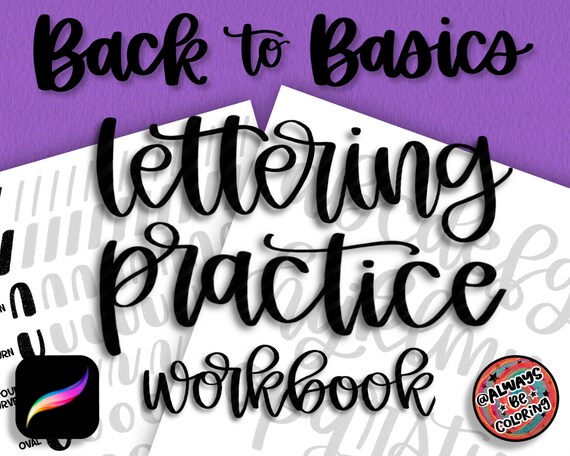 10 Procreate Brushes 20 Lettering Practice Worksheets Learn - Etsy