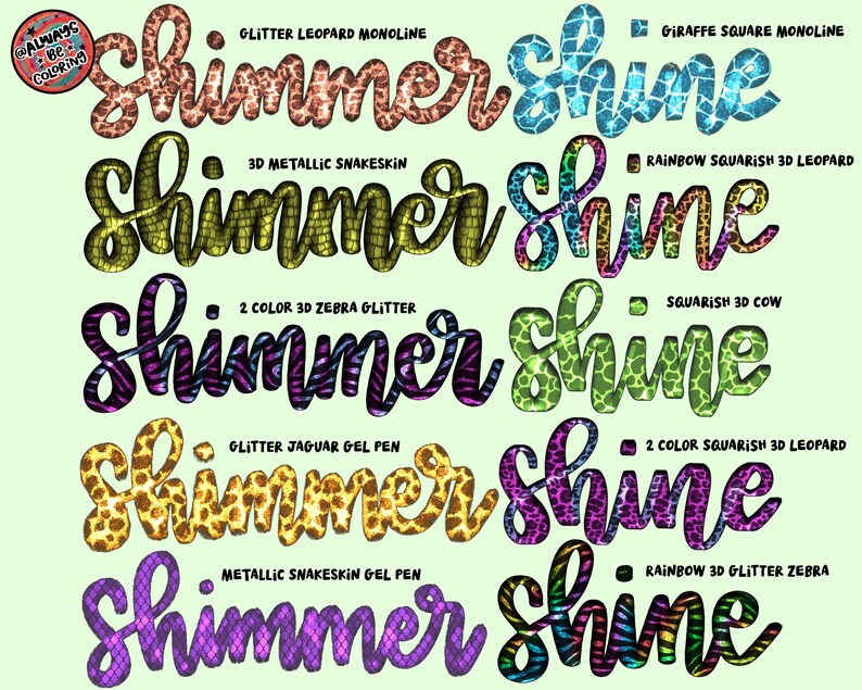 80 Glitter and Metallic Animal Print Procreate Brushes! Lettering ...