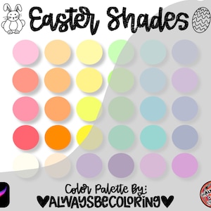 Custom Easter Color Palette and PDF Color Swatches for Procreate App ...