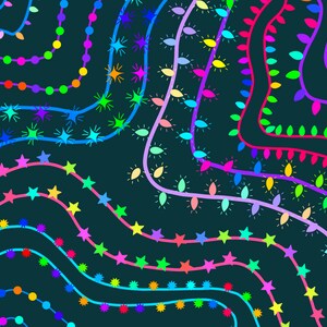 30 Multicolored Christmas Lights Procreate Brushes! Procreate Christmas ...