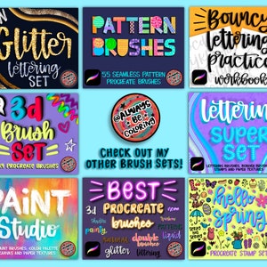 10 Procreate Brushes 20 Lettering Practice Worksheets Learn - Etsy