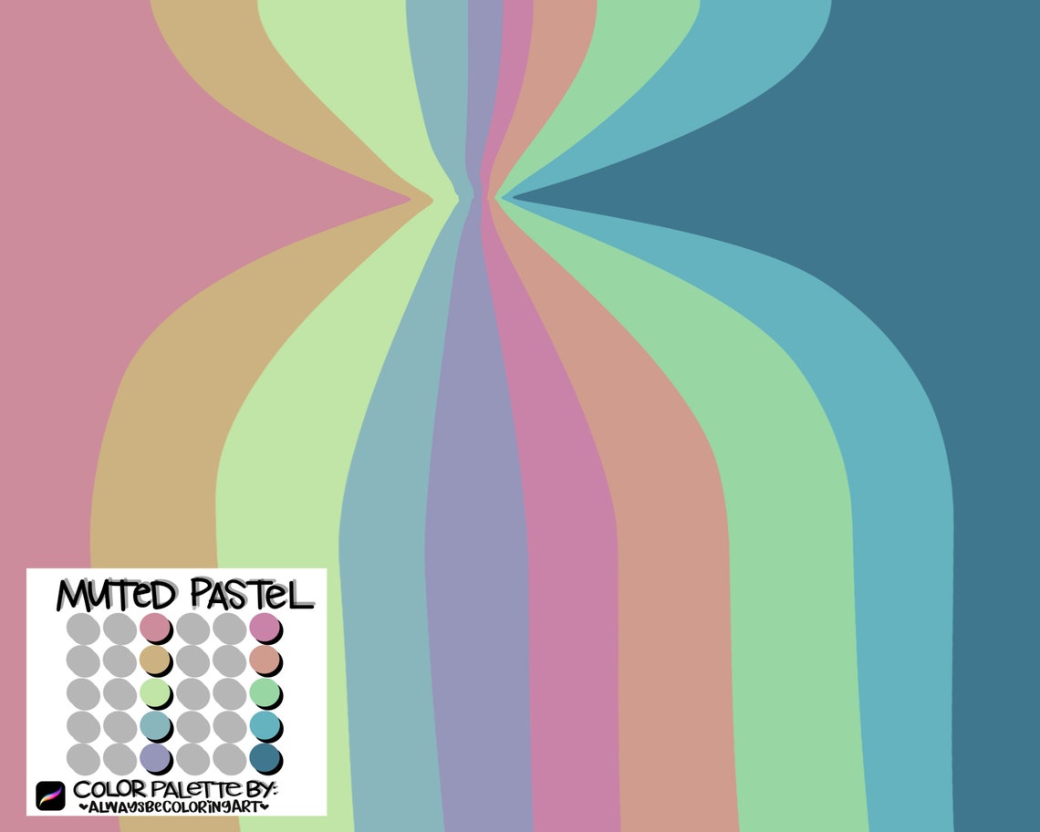 Custom Muted Pastel Procreate Color Palette and PDF Color | Etsy