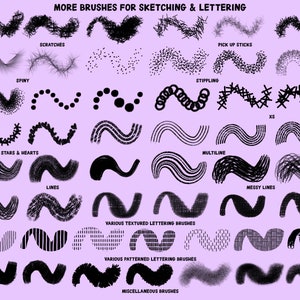 140+ Procreate Brushes for Lettering & Illustrations, Crosshatching ...