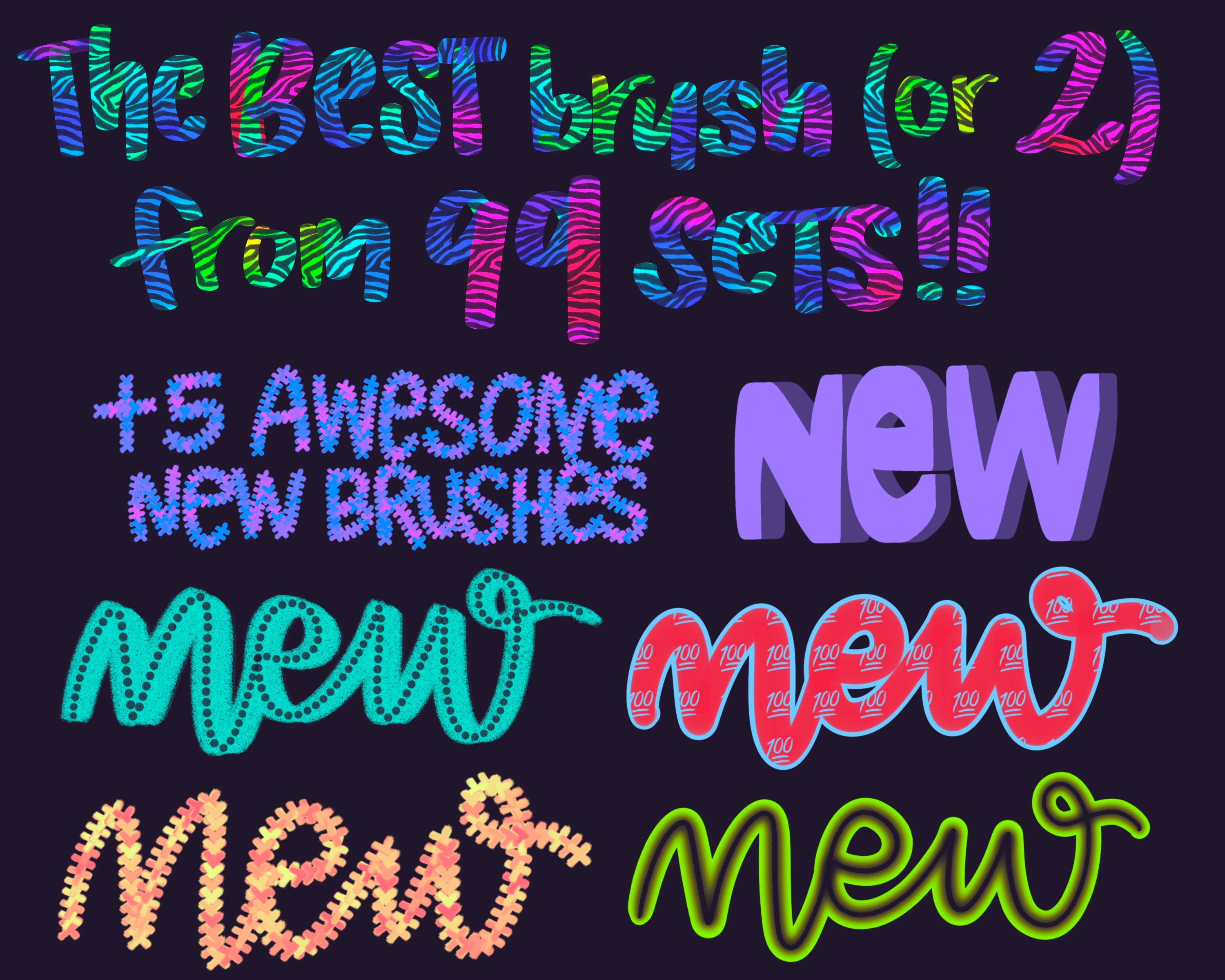 115 of the Best Procreate Brushes! Lettering, Glitter, Pattern, Shader ...