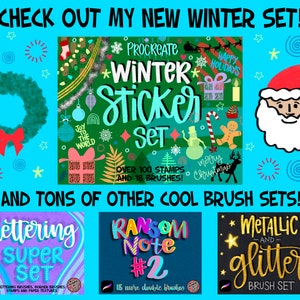 7 Procreate Brushes & 10 Lettering Practice Worksheets | Etsy